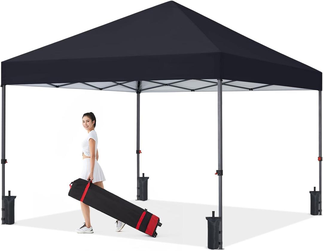 COOSHADE Easy Pop Up Canopy Tent 8X8Ft(Black) | Justbid