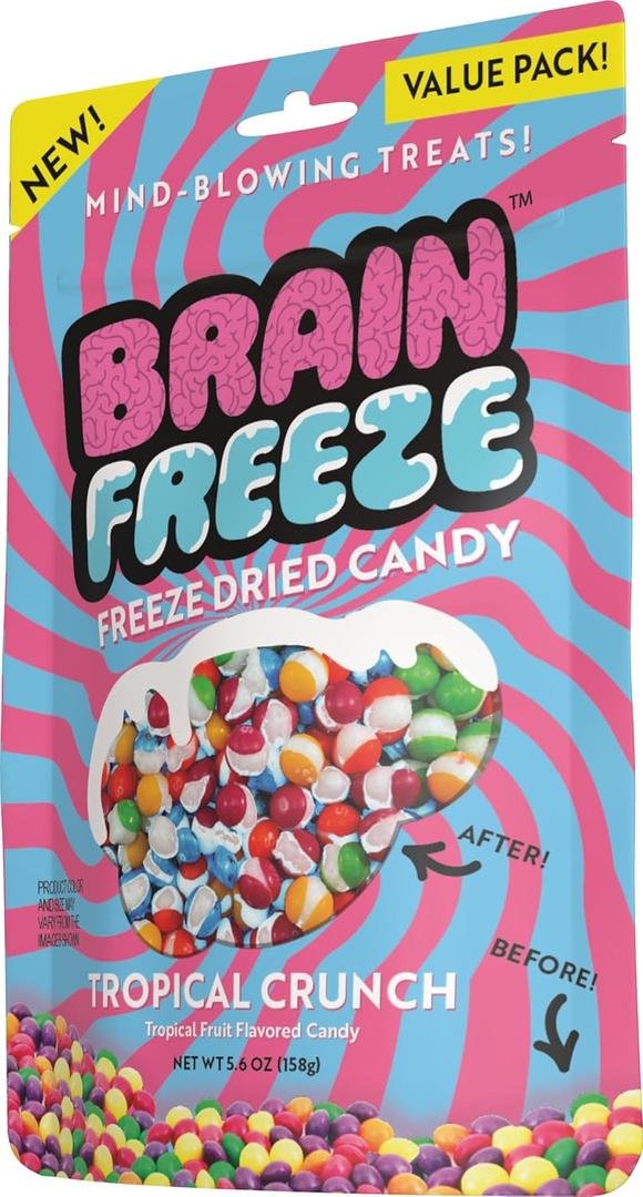 BRAIN FREEZE Tropical Crunch Freeze-Dried Candy Sweet & Tangy Gourmet ...