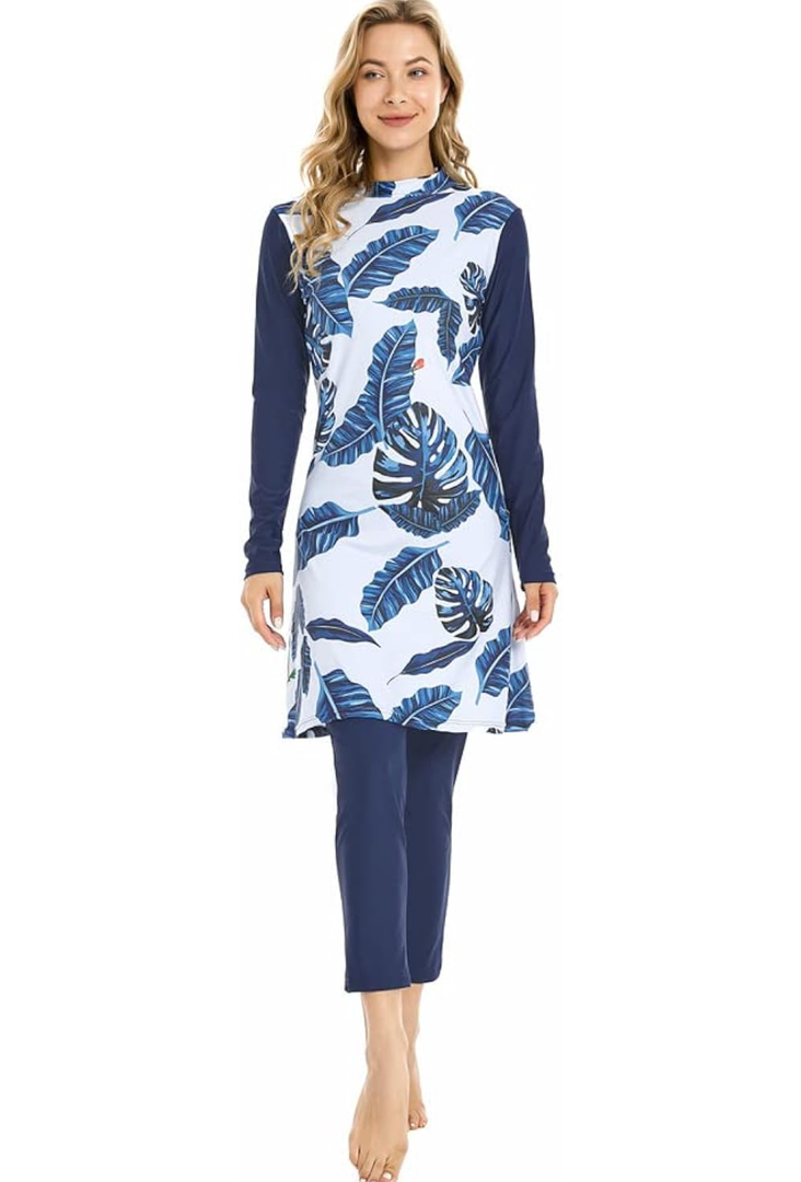 Muslim Swimsuits for Women Long Sleeve Modest Swimwear Burkini Islamic ...