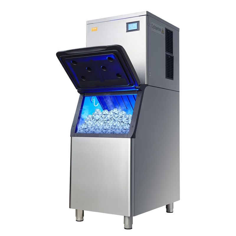 VEVOR Commercial Ice Maker, 400LBS/24H Ice Making Machine with 330.7LBS ...