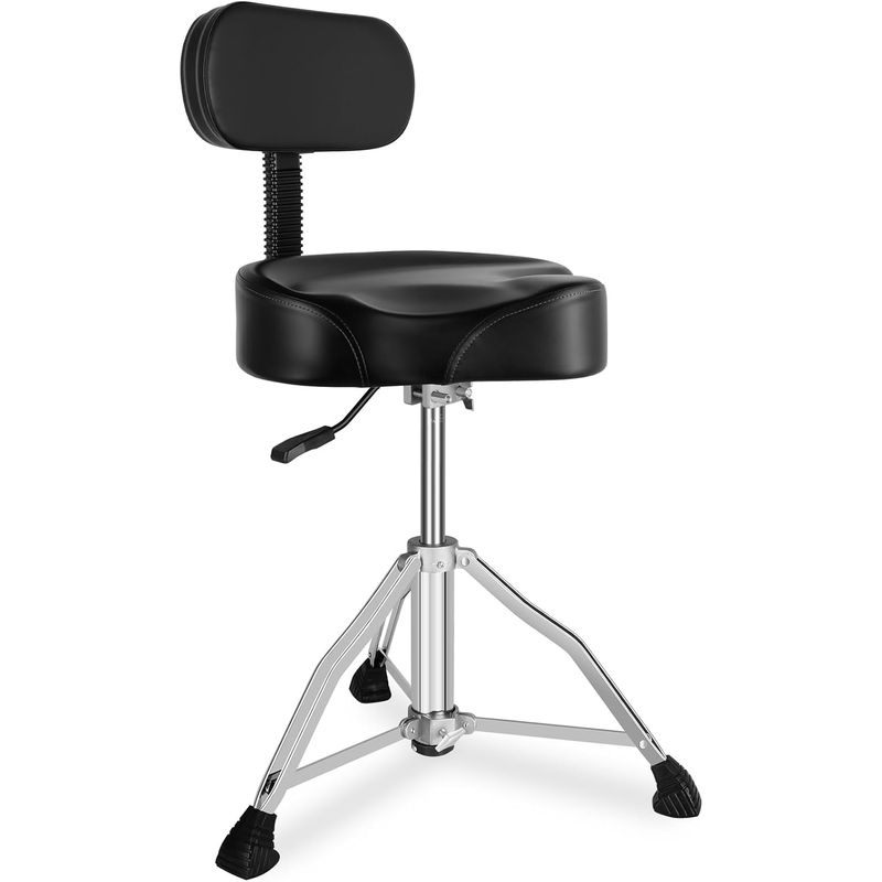 EASTROCK Drum Throne with Backrest Airlift Drum Chair Motorcycle Style ...