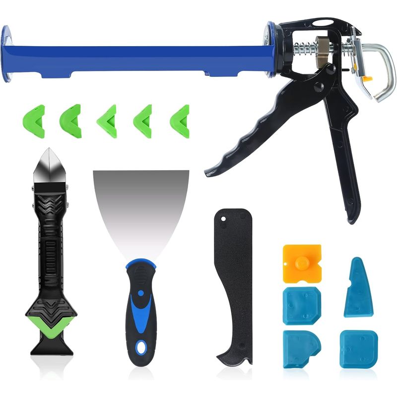 Caulk Gun Kit, Smooth Silicone Caulking Gun and Caulk Remover Tool ...