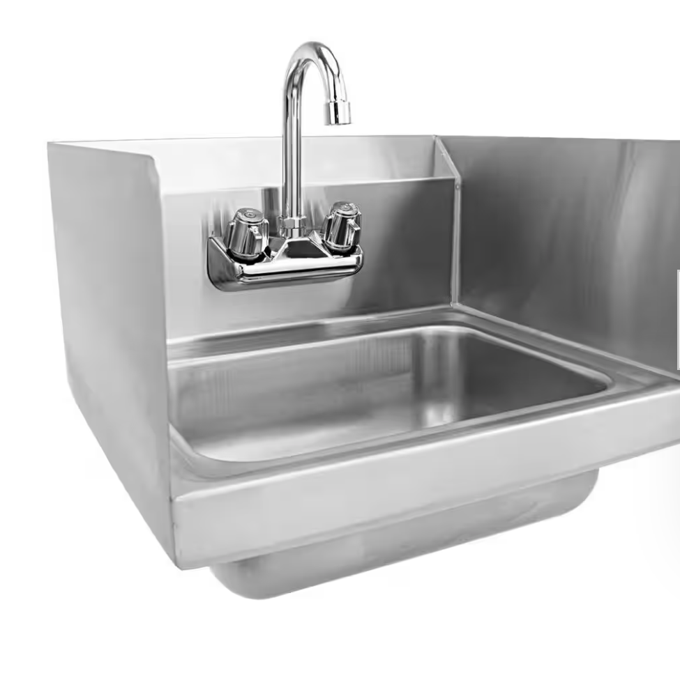 Wall Mount Stainless Steel 1-Compartment Commercial Hand Wash Sink with ...