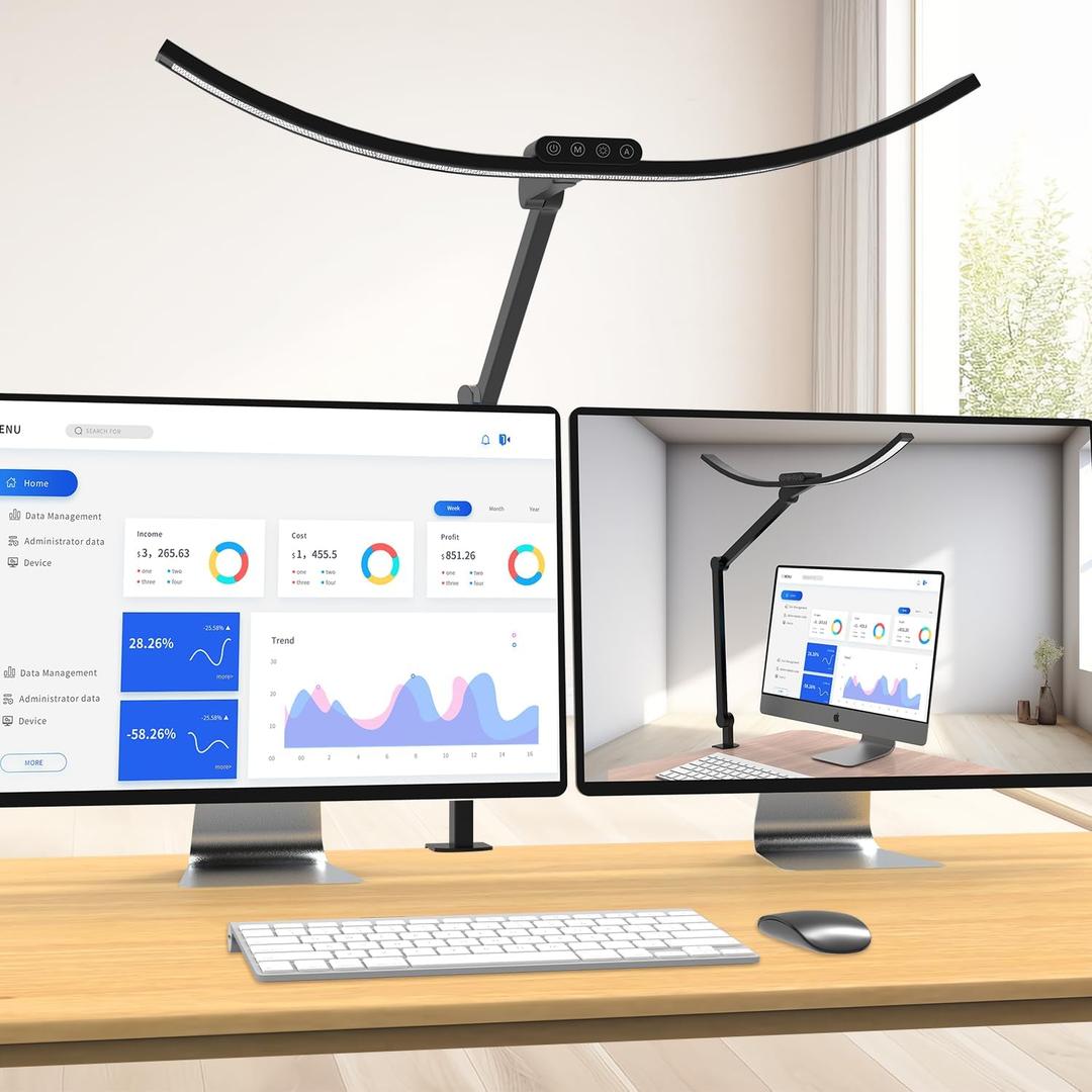 Architect Desk Lamp with Clamp, 1500LM Bright Curved 24W Led Desk Light ...