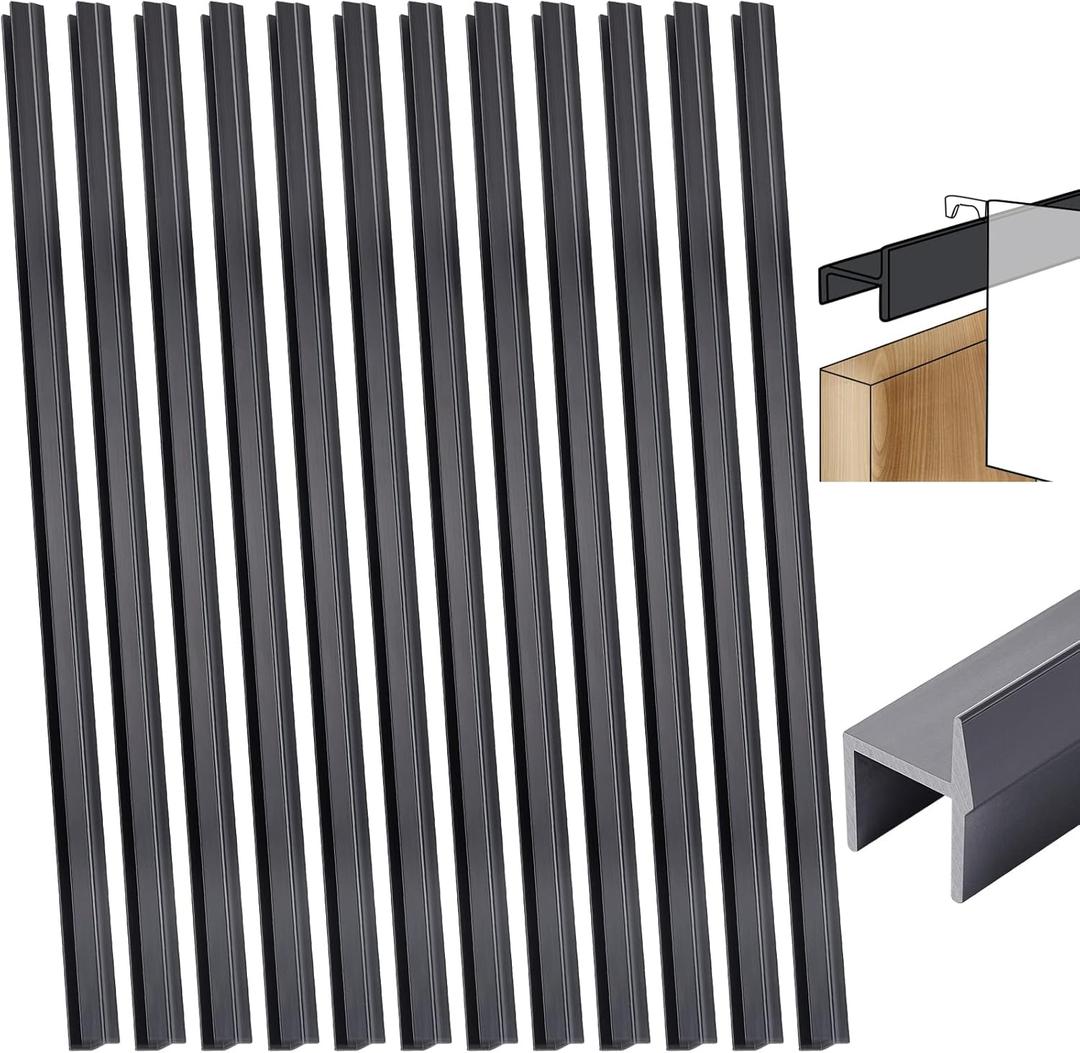 12 Pieces 16 Inch File Cabinet Rails PVC Drawer Hanging File Rails for ...