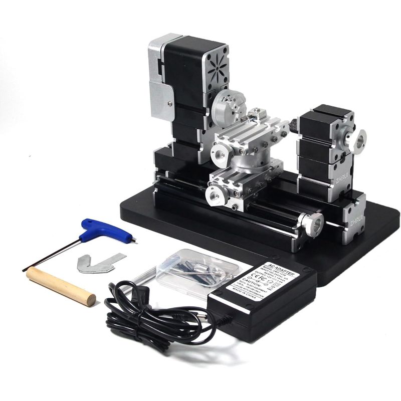 High Power 60W Powerful Mini Metal DIY 4-axis Rotating Lathe Lathes ...