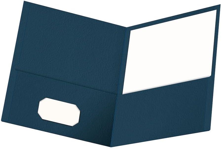 Oxford Twin-Pocket Folders, Textured Paper, Letter Size, Dark Blue ...