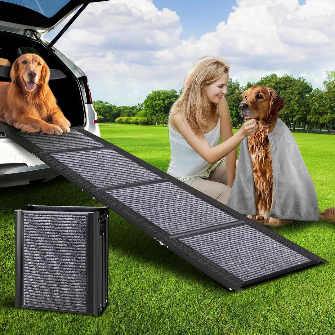 Dog Ramp for Car, 67" Long Portable Folding Pet Ramp with Extra Pet ...