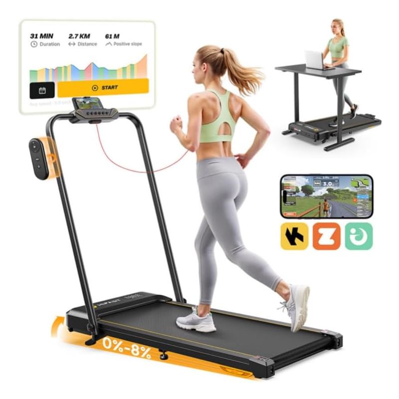 HiFast Walking Pad Treadmill, 3 in 1 Foldable Under Desk Treadmills for ...