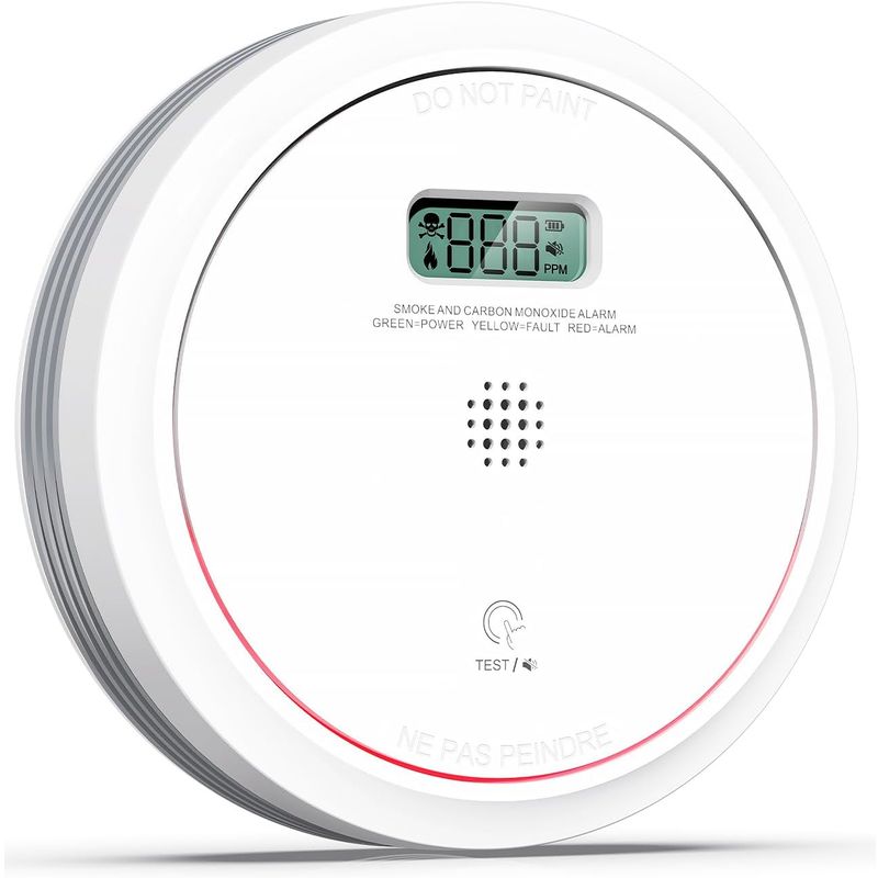 Smoke and Carbon Monoxide Detector Combo 10 Year Battery, Dual Sensor ...