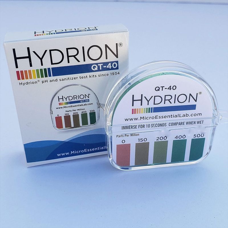 Hydrion QT-40 Quaternary SANITIZER Solution Test Tape for Testing 0-500 ...