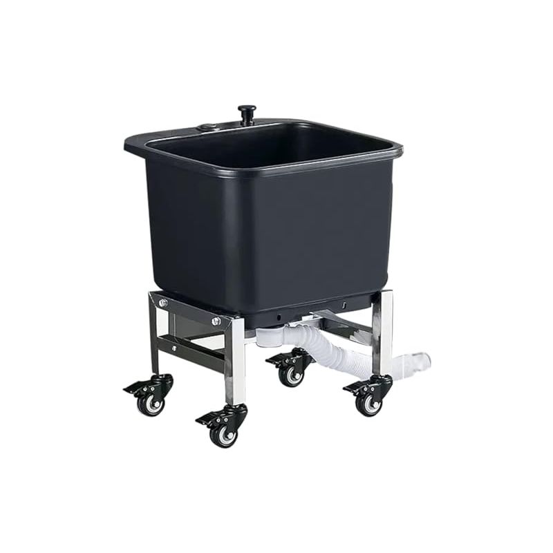 Freestanding Floor Commercial Mop Sink with Rollers, Plastic Mop Sink ...