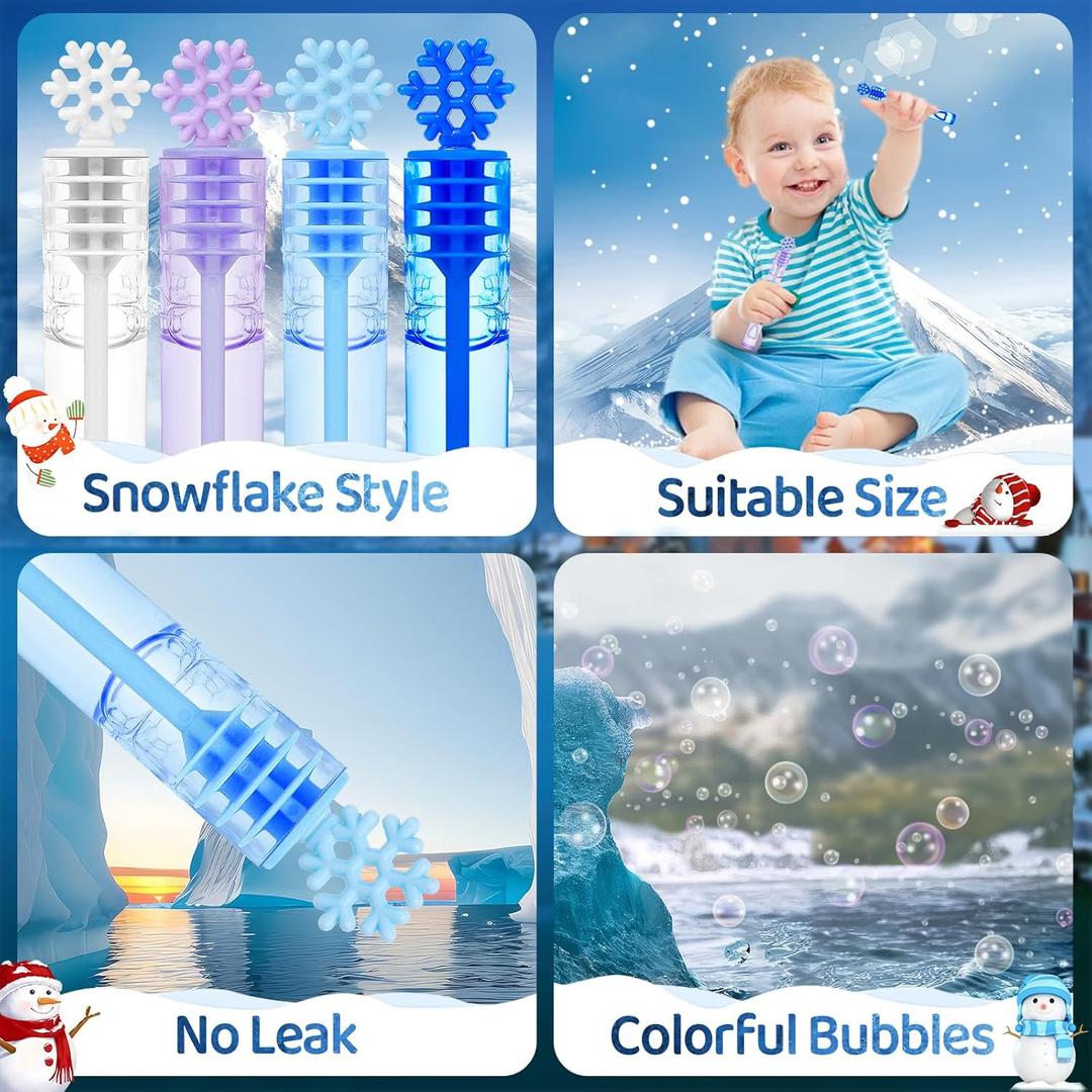 32 Pieces Frozen Bubble Wands, Mini Snowflake Bubble Wands Kids Party ...