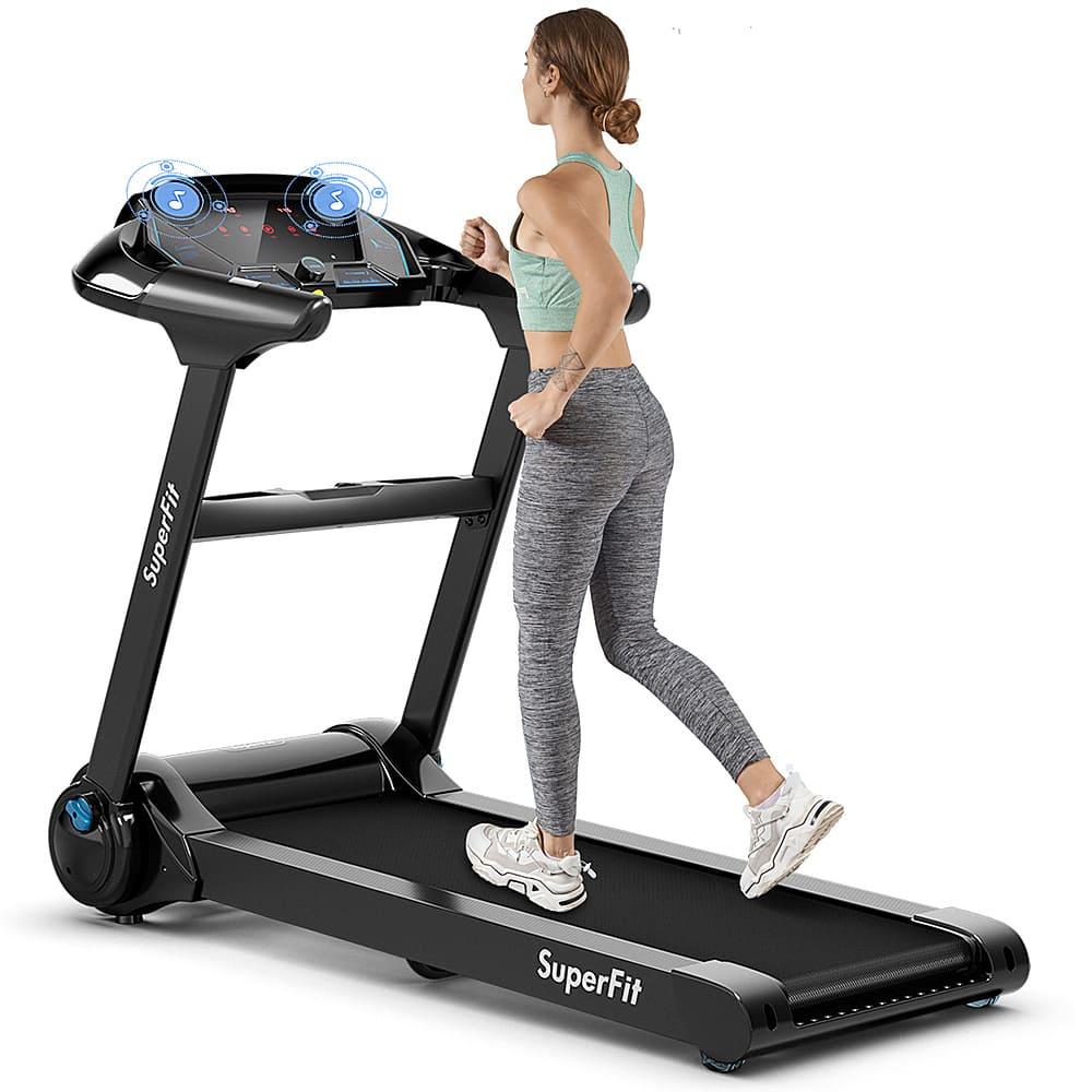 2.25HP Folding Running Treadmill w/ LED Touch Display-Black | Justbid