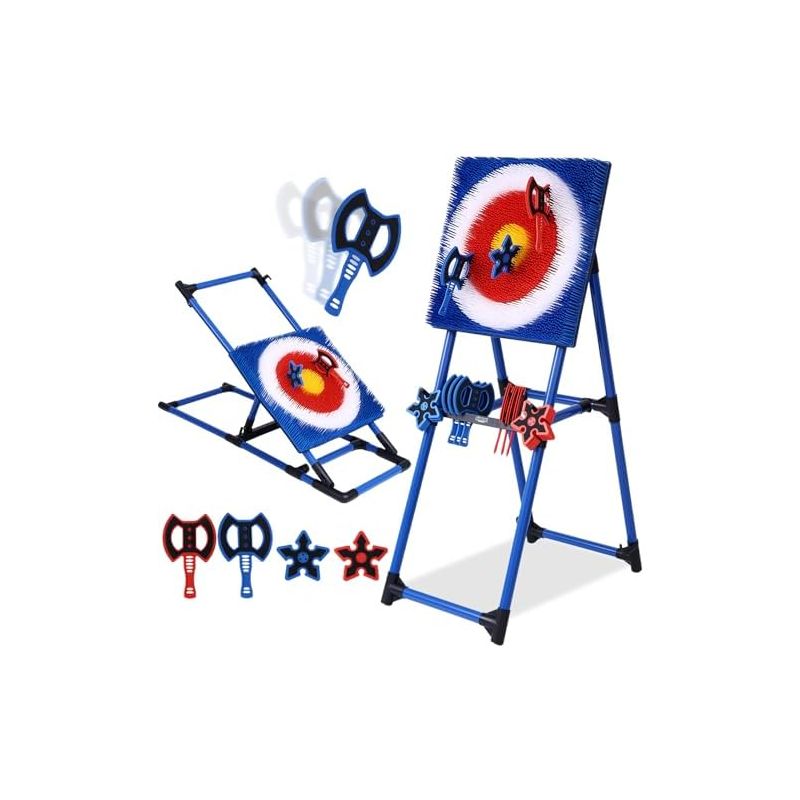 Axe Throwing Bristle Target with 8 Throwing Axes Set,Axe Throwing Game ...