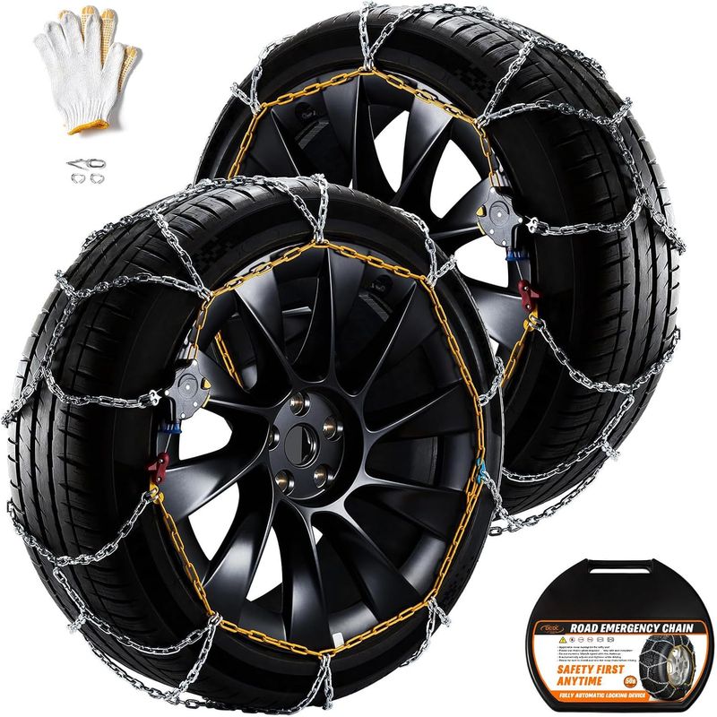 DEDC Snow Chains for SUV Tire Chains Compatible with Tesla Model Y Cars ...