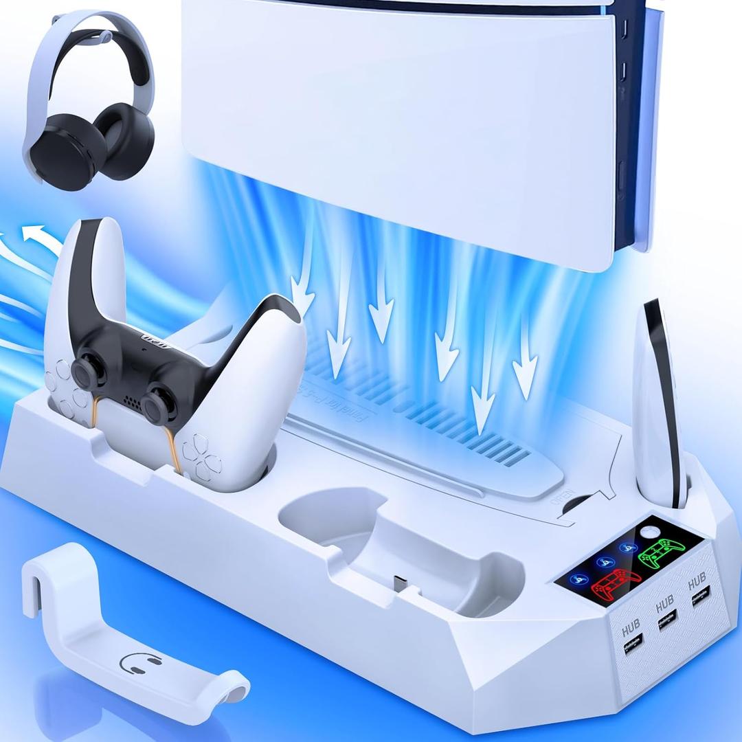 PS5/Slim/Pro Cooling Station for PlayStation 5 Console Disc/Digital ...
