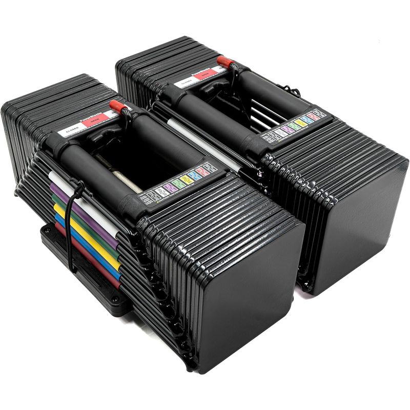 PowerBlock Elite USA 90 Pound Adjustable Dumbbells, Sold in Pairs, 5-90 ...