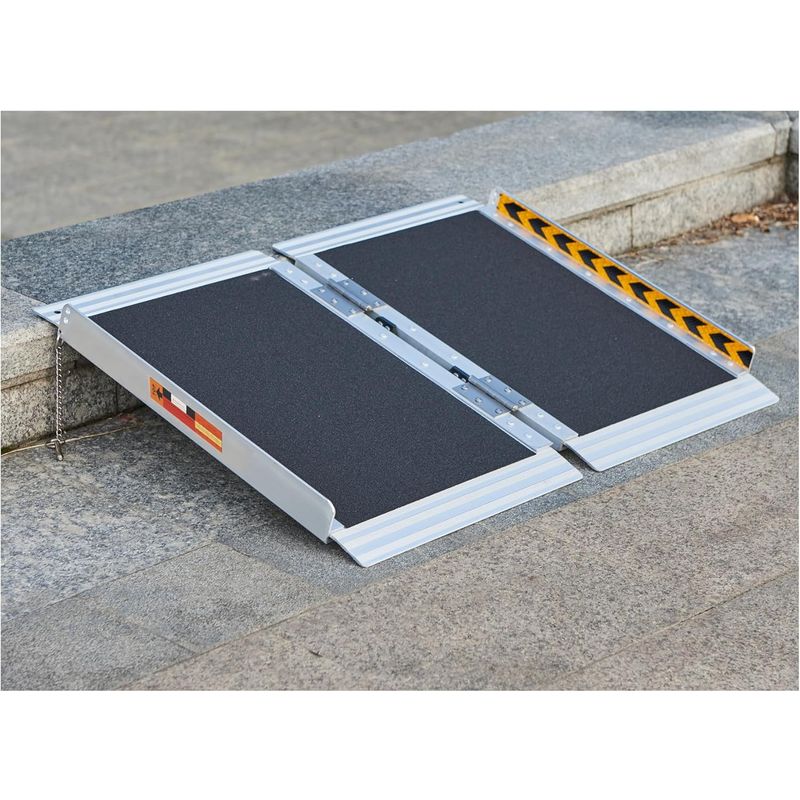 FACHNUO 2 Feet Portable Wheelchair Ramp, Non-Skid Aluminum Handicap ...