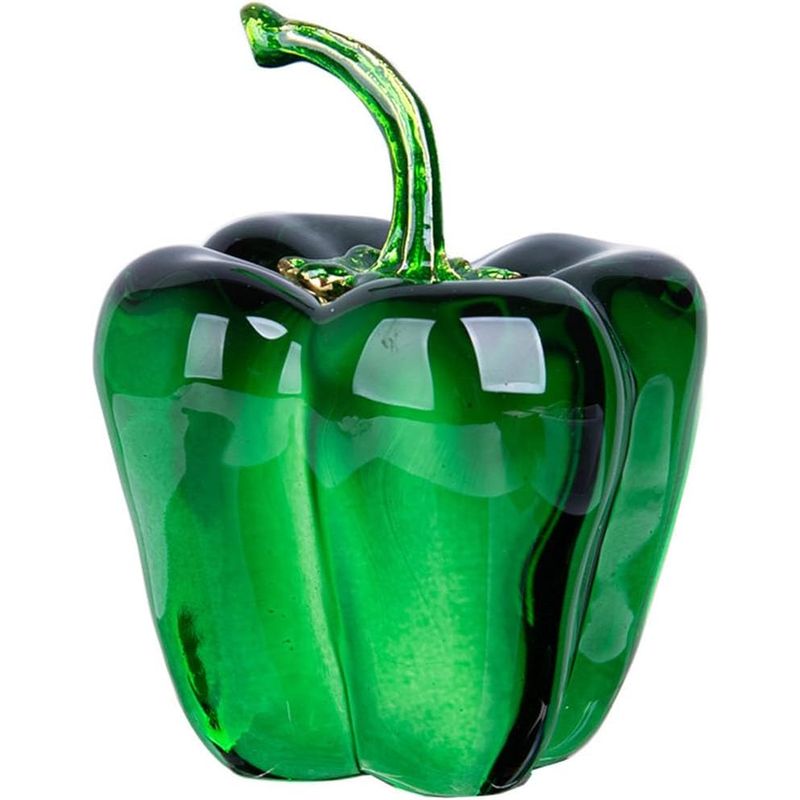Crystal Chili Figurine, Creative Bell Pepper Statue Hand Blown Glass ...