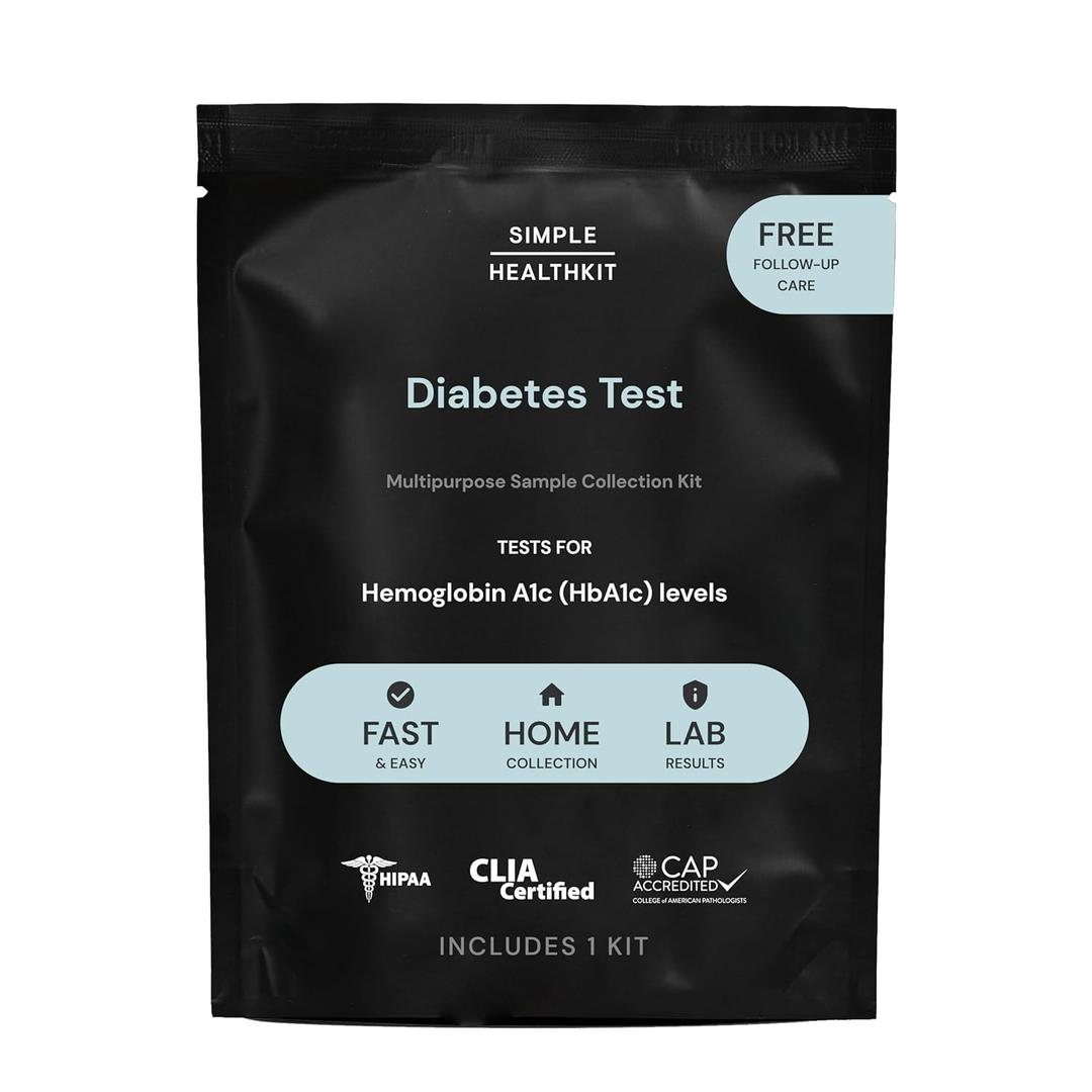 Simple HealthKit At-Home Diabetes Test Kit for Hemoglobin A1c (HbA1c ...