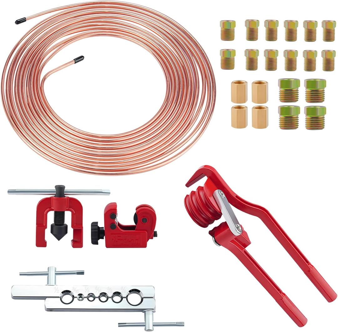 3/16 Brake Line Flaring Tools kit Include 25 ft Copper Coated Brake ...