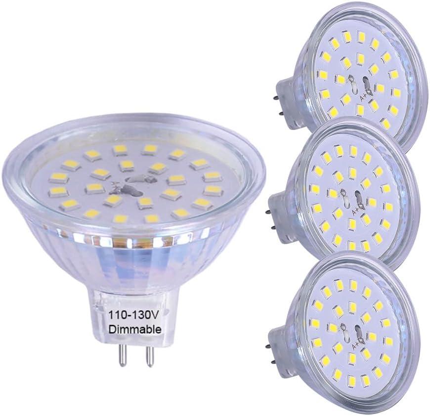 MR16 LED spot Light 120V Dimmable 5W 6000K Daylight gu5.3 Bulb 400LM ...
