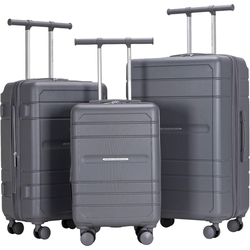 French Connection Le Voyage Luggage Set, Quiet Shade, 3 Piece Set | Justbid