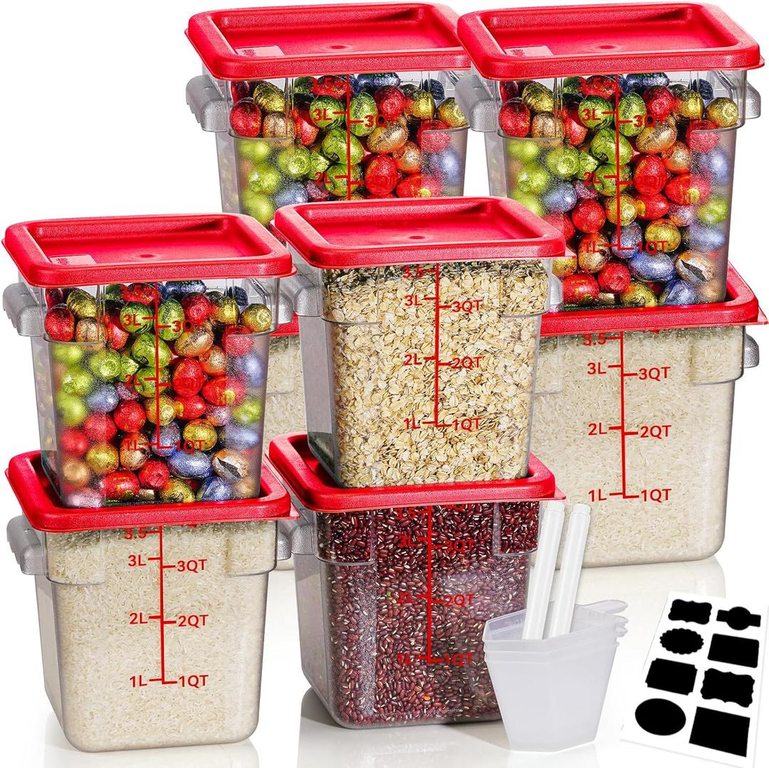 4QT NSF Food Storage Containers: 8 PCS [Food Grade][Hot&Cold Resistant ...